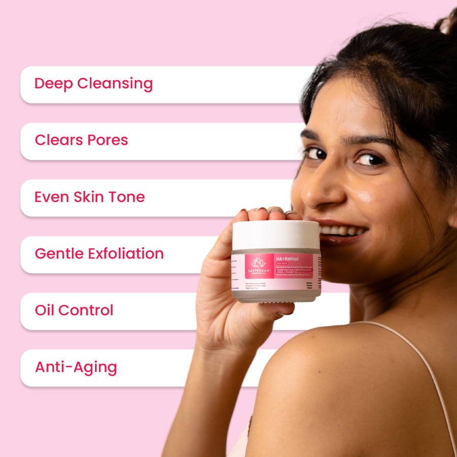 Organic Hyaluronic Face Scrub - Retinol Face Scrub | Earthraga